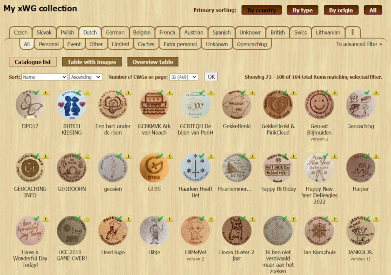 Wooden geocoins - Geocaching info